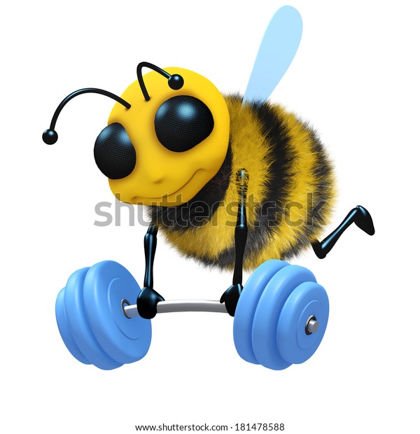 3d Render Bee Lifting Weights Stock Illustration 181478588 | Shutterstock
