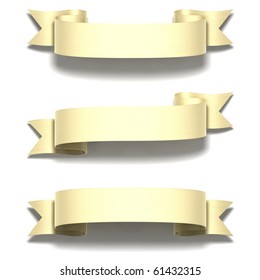 3d Render Bitmap Shiny Gold Ribbon Stock Illustration 61432315 ...