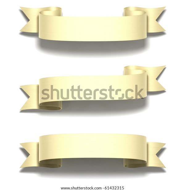 3d Render Bitmap Shiny Gold Ribbon Stock Illustration 61432315 ...