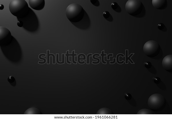 3d Render Black Matte Metallic Spheres Stock Illustration 1961066281 ...