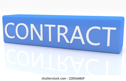 3d Render Blue Box Text Contract Stock Illustration 228566869 ...