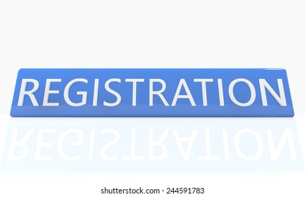3d Render Blue Box Text Registration Stock Illustration 244591783 ...