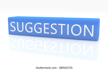 3d Render Blue Box Text Suggestion Stock Illustration 280565723 ...