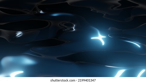 3d Render Blue Metallic Liquid Bright Stock Illustration 2199401347 ...