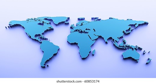 3d World Map Stock Illustration 38389027