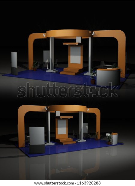 3d Render Booth Design Display Technology Stock Illustration 1163920288 ...