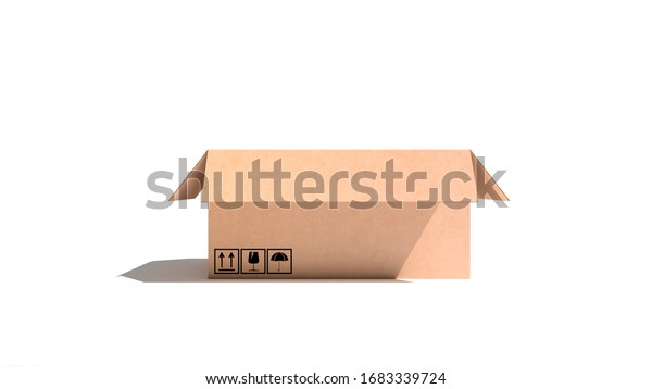 3d Render Box Cardboard Front View Stock Illustration 1683339724 ...