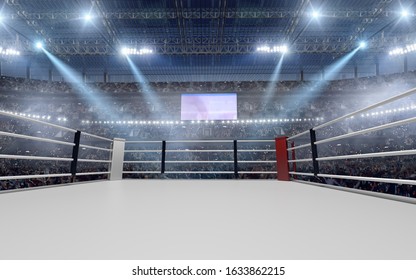 3d Render Boxing Ring Boxing Arena Stock Illustration 1633862215 ...