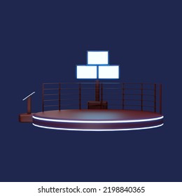 3d Render Boxing Ring Display Over Stock Illustration 2198840365 ...