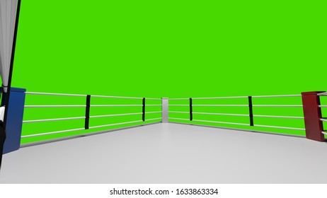 Ilustrasi Stok 3d Render Boxing Ring On Green 1633863337 | Shutterstock