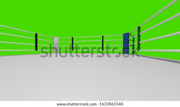 3d Render Boxing Ring On Green Stock Illustration 1633863340