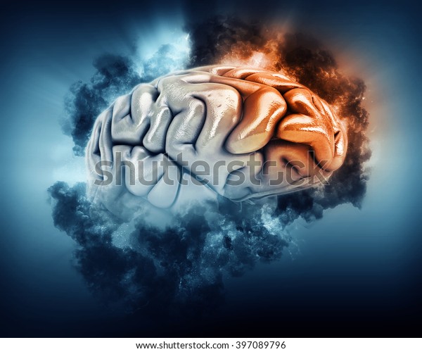 3d Render Brain Storm Clouds Frontal Stock Illustration 397089796 ...