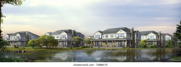3d Render Building Landscape Stock Illustration 75888175 | Shutterstock