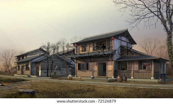 3d Render Building Landscape Stock Illustration 72526879 | Shutterstock