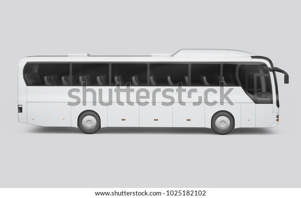 3d Render Bus On White Background Stock Illustration 1025182102 ...
