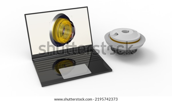 3d Render Cad Mechanical Assembly Stock Illustration 2195742373 ...