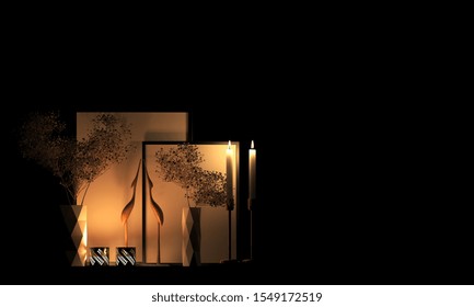 3d Render Candle Light Stock Illustration 1549172519 | Shutterstock