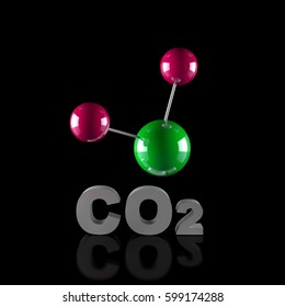 3d Render Carbon Dioxide Molecules: ilustrações stock 599174264