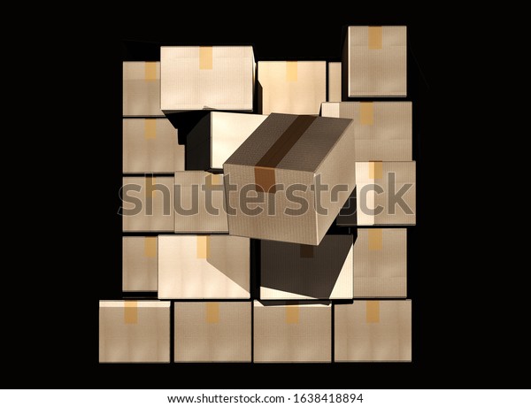 3d Render Cardboard Box Falling Pallet 스톡 일러스트 1638418894 | Shutterstock