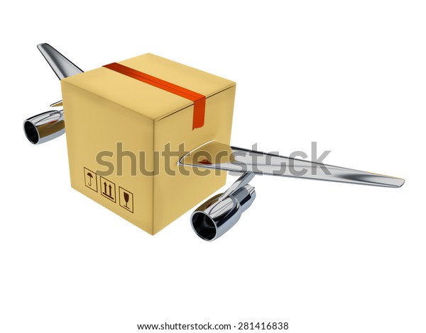 3d Render Carton Box Container Shiny Stock Illustration 281416838