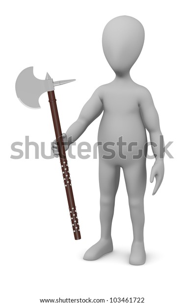 3d Render Cartoon Character Axe Stock Illustration 103461722 | Shutterstock