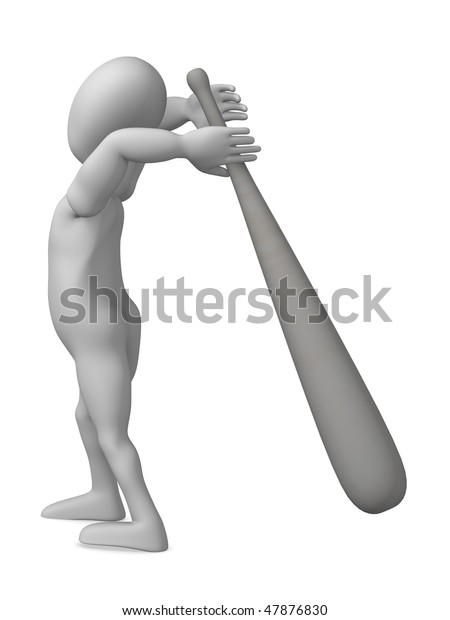 3d Render Cartoon Character Baseball Rocket Stock Illustration 47876830 ...