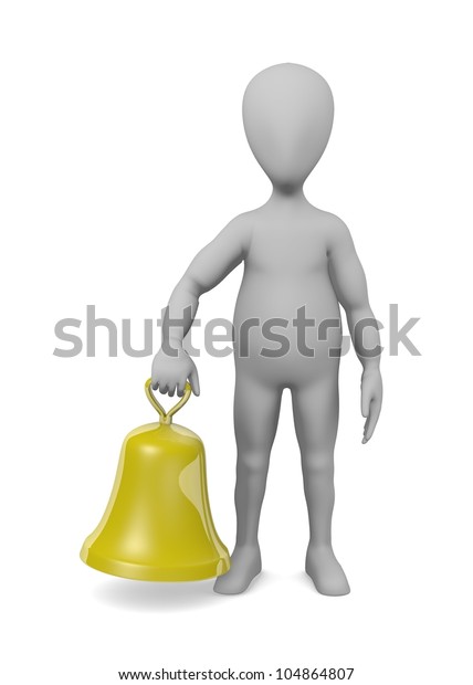 3d Render Cartoon Character Bell Stock Illustration 104864807 ...