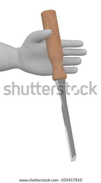 3d Render Cartoon Character Chisel Stock Illustration 103457810 ...