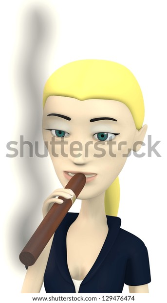 3d Render Cartoon Character Cigar Stock Illustration 129476474 ...