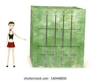 3d Render Cartoon Character Container Stock Illustration 140448850 ...