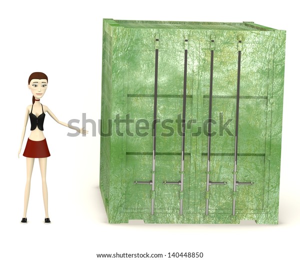 3d Render Cartoon Character Container Stock Illustration 140448850 ...