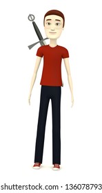 3d Render Cartoon Character Dagger 스톡 일러스트 136078793 | Shutterstock