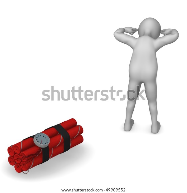 3d Render Cartoon Character Dynamite Stock Illustration 49909552 ...
