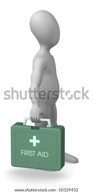 3d Render Cartoon Character First Aid Stock Illustration 50329432 ...