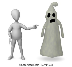 3d Render Cartoon Character Ghost 스톡 일러스트 50914633 | Shutterstock