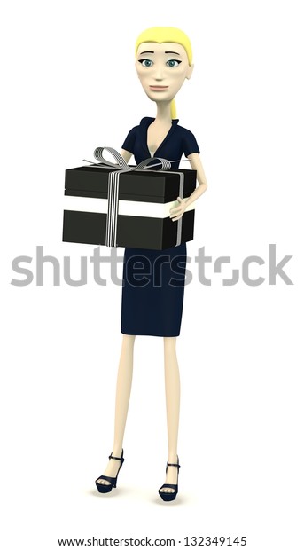 3d Render Cartoon Character Giving Gift Stock Illustration 132349145 ...