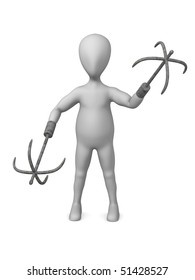 3d Render Cartoon Character Grappling Hook Stock Illustration 51428527 ...