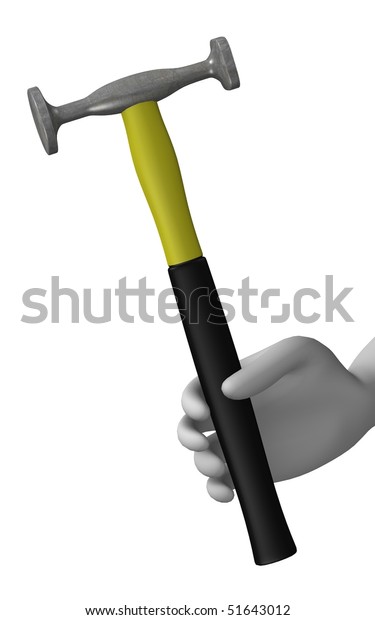 3d Render Cartoon Character Hammer Stock Illustration 51643012 ...