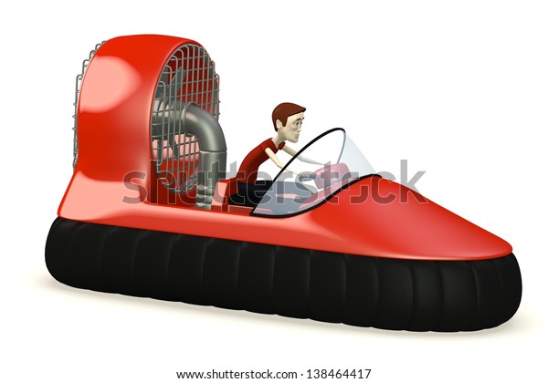 3d Render Cartoon Character Hovercraft Stock Illustration 138464417 ...