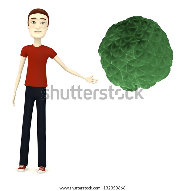 3d Render Cartoon Character Morula Cell Stock Illustration 132350666 ...