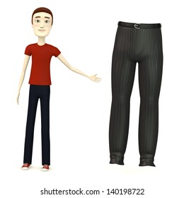 3d Render Cartoon Character Pants Stock Illustration 140198722 ...