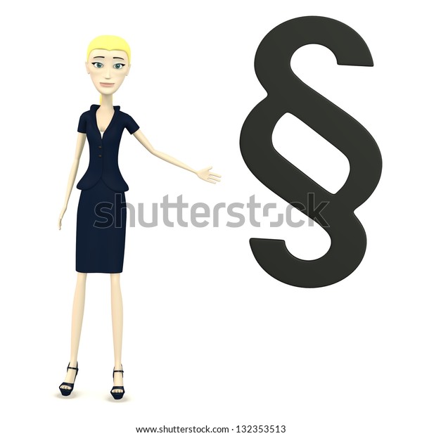 3d Render Cartoon Character Paragraph Symbol Stock Illustration ...