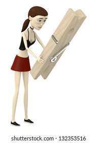 3d Render Cartoon Character Peg Stock Illustration 132353516 | Shutterstock