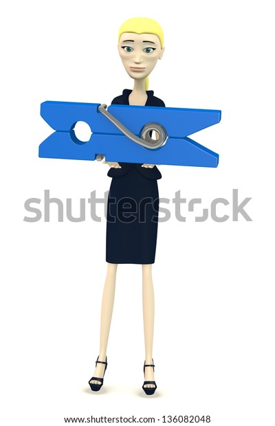 3d Render Cartoon Character Peg Stock Illustration 136082048 | Shutterstock