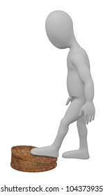 3d Render Cartoon Character Rusty Can Stock Illustration 104373935 ...
