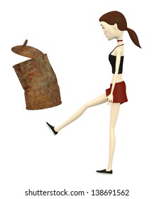 3d Render Cartoon Character Rusty Can Stock Illustration 138691562 ...