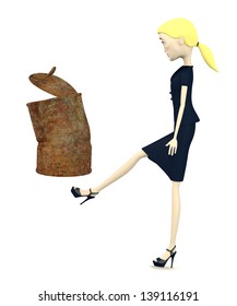 3d Render Cartoon Character Rusty Can Stock Illustration 139116191 ...