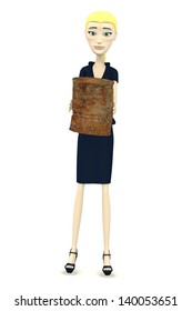 3d Render Cartoon Character Rusty Can Stock Illustration 140053651 ...