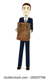 3d Render Cartoon Character Rusty Can 스톡 일러스트 139371833