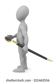 3d Render Cartoon Character Sabre Stock Illustration 103458923 ...